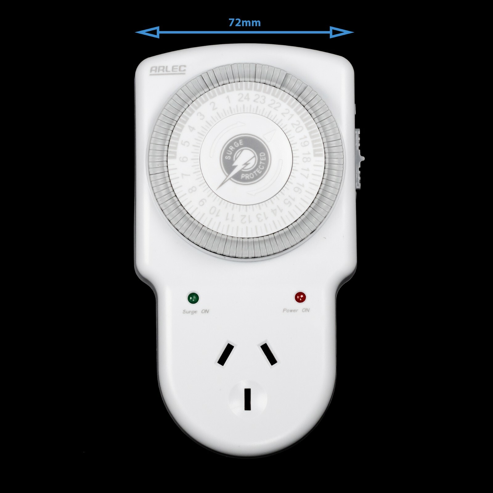 Arlec 24 Hour Timer Surge Protector PC723 Power Point Outlet Wall ...