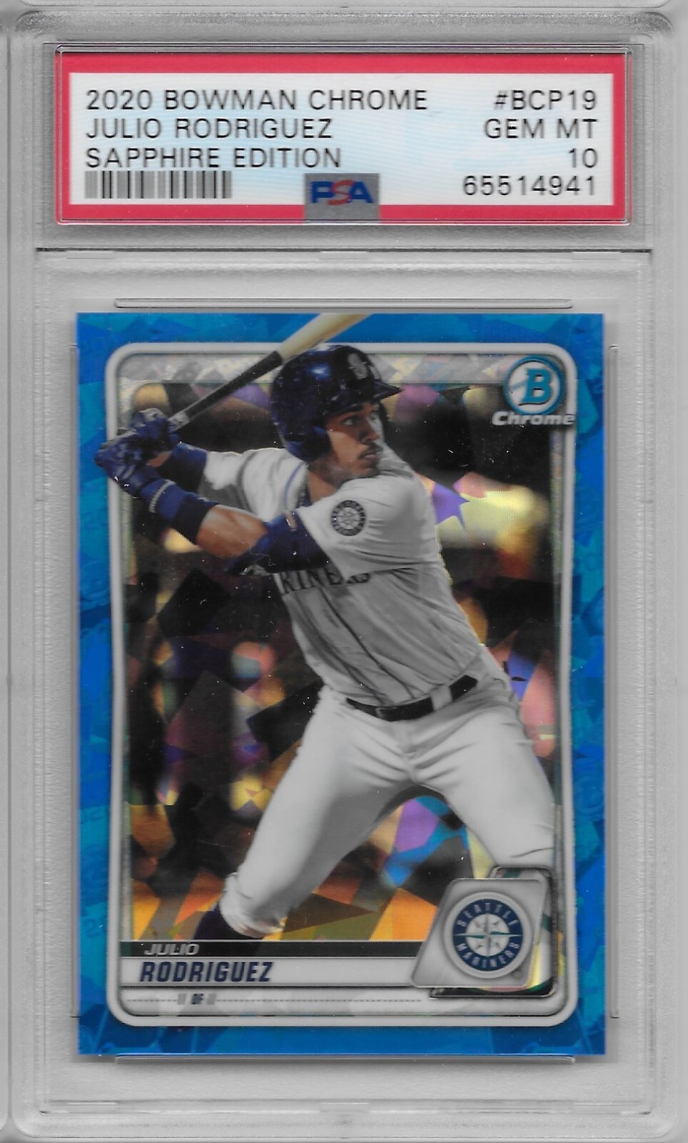 2020 Bowman Chrome Sapphire JULIO RODRIGUEZ RC PSA 10 - Seattle ...
