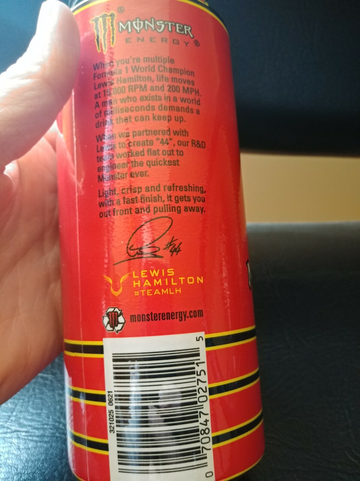 (1) Monster Lewis Hamilton LH44 Energy Drink Discontinued Drink EMPTY ...