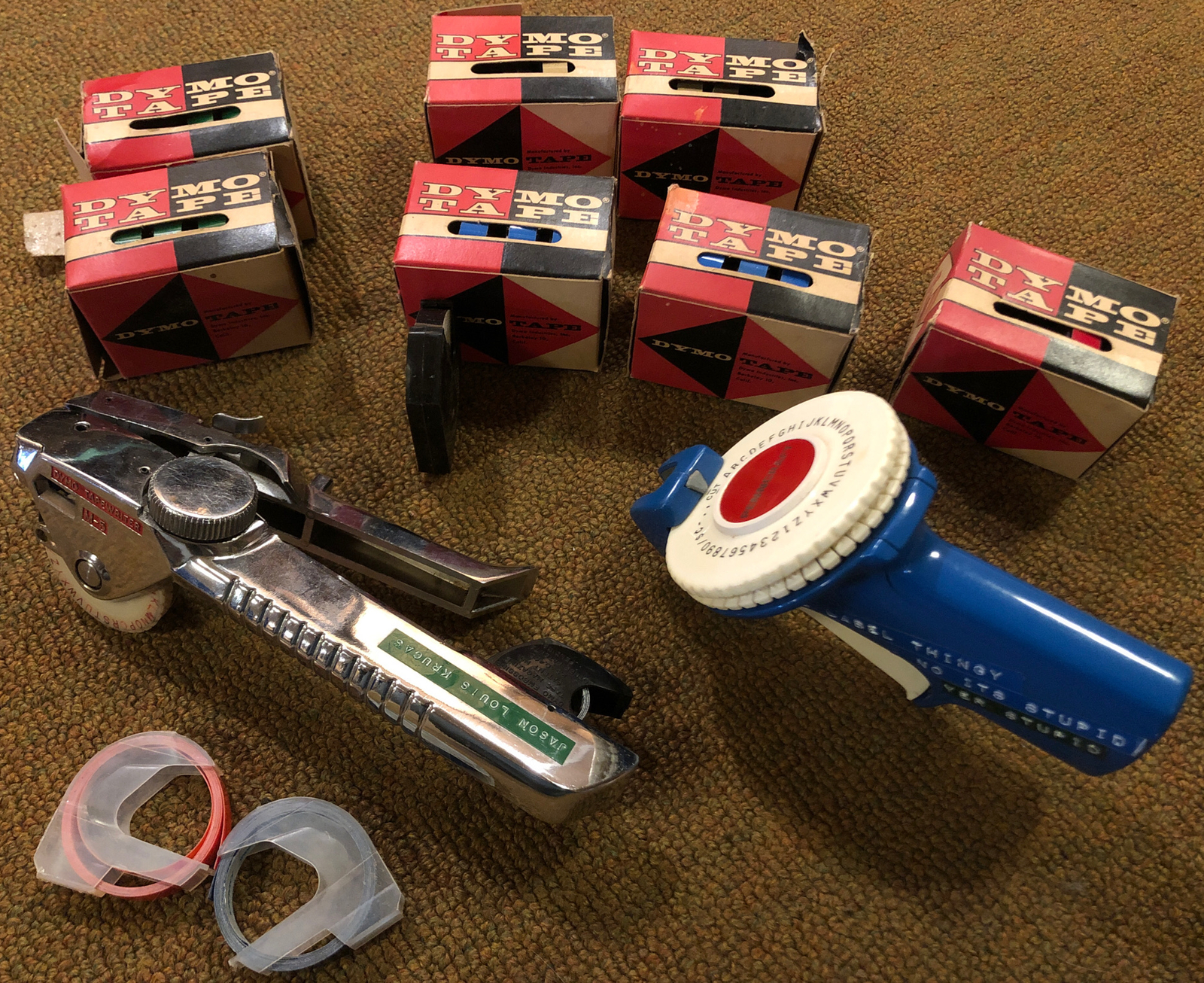 VTG MCM Chrome Dymo Tapewriter Embossing Label Maker M-5 & Penncraft ...