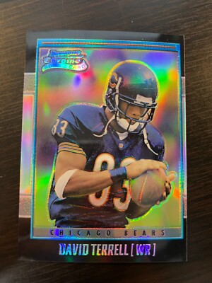 DAVID TERRELL 2001 BOWMAN CHROME #142 REFRACTOR ROOKIE RC #'D 1384/1999 ...
