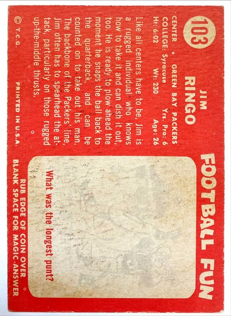 1958 Topps - #103 Jim Ringo for sale online | eBay