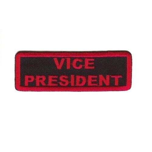 VICE PRESIDENT RED ON BLACK EMBROIDERED PATCH | eBay