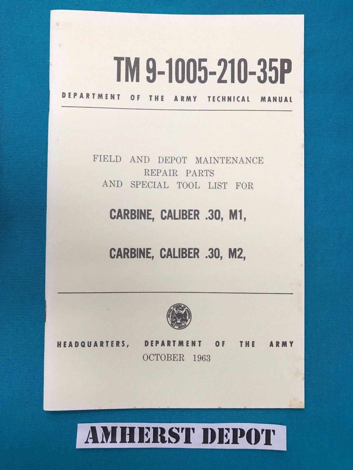 M1 Carbine TM 9-1005-210-35P Army Parts Manual | eBay