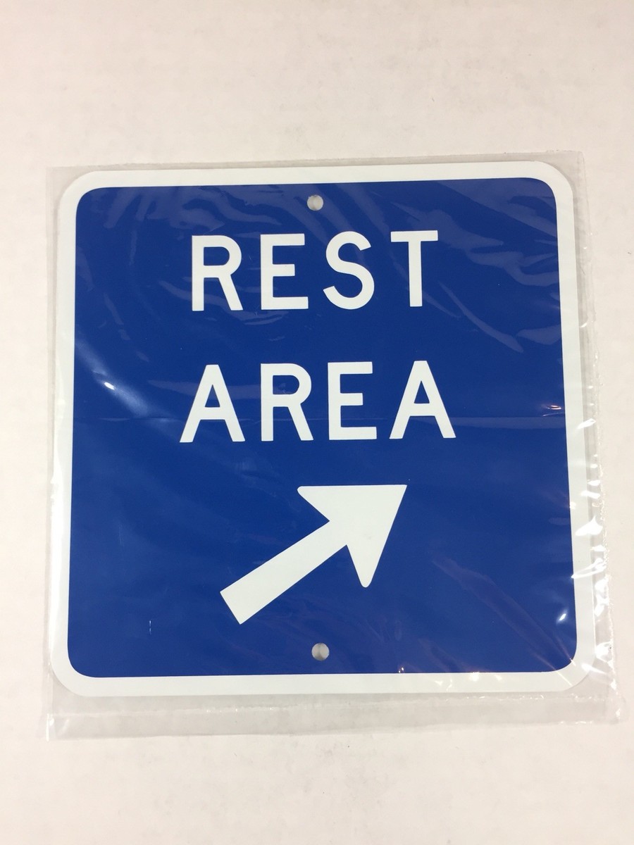 Blue Rest Area Sign