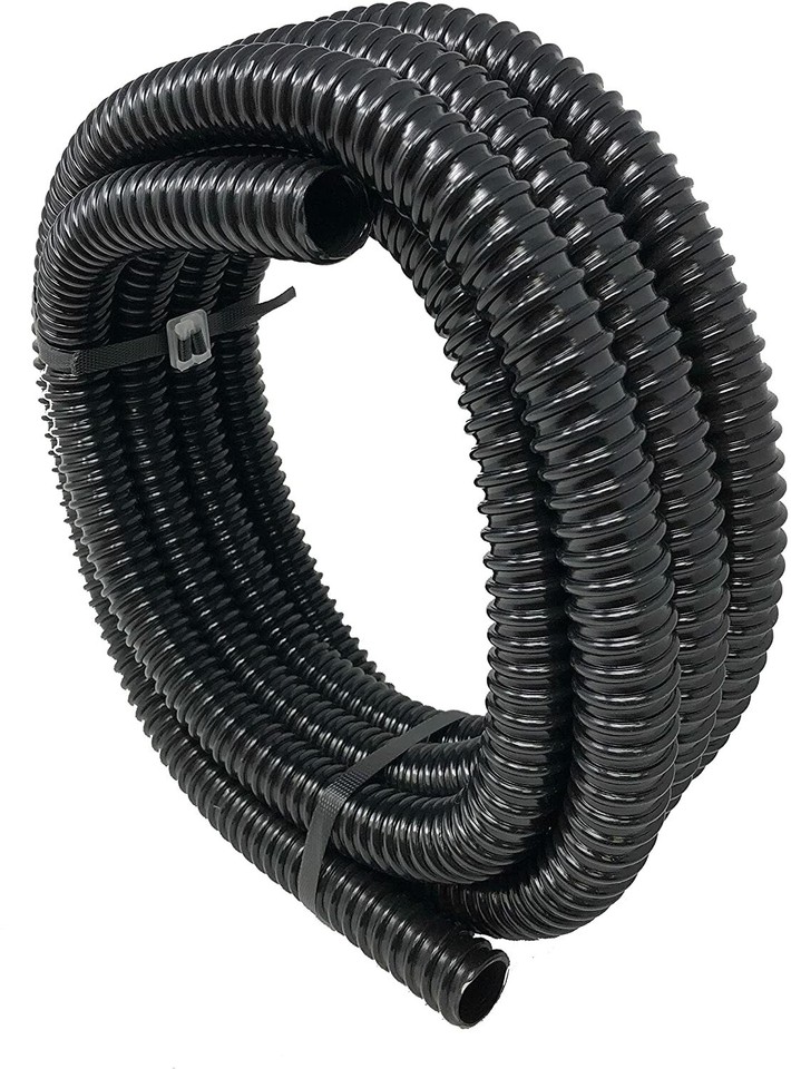 2 inch (51mm) BLACK CORRUGATED FLEXIBLE HOSE FISH POND PUMP MARINE PVC ...