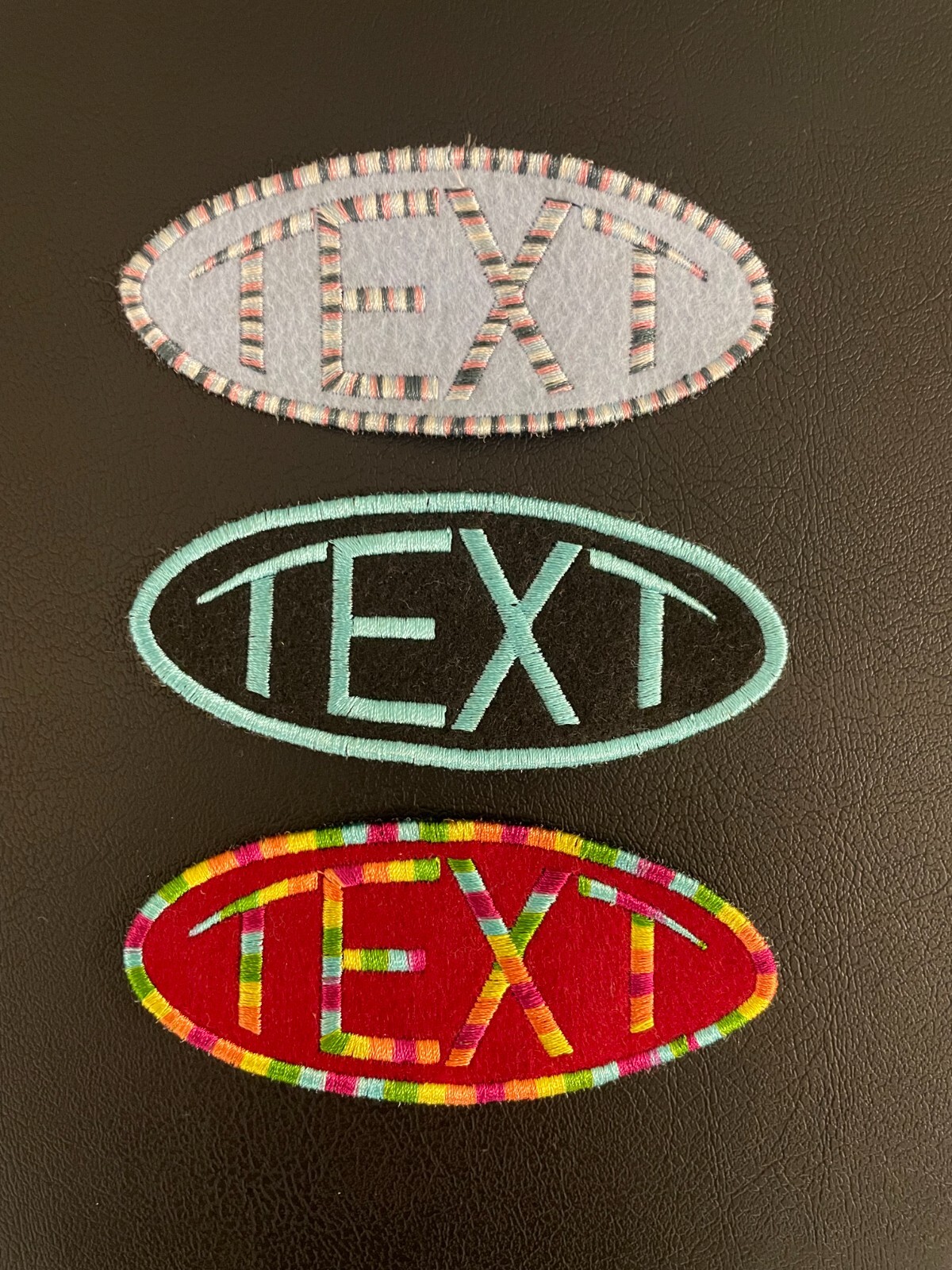 PERSONALISED EMBROIDERED NAME PATCHES BADGES IRON ON SEW ROLLED EDGE ...