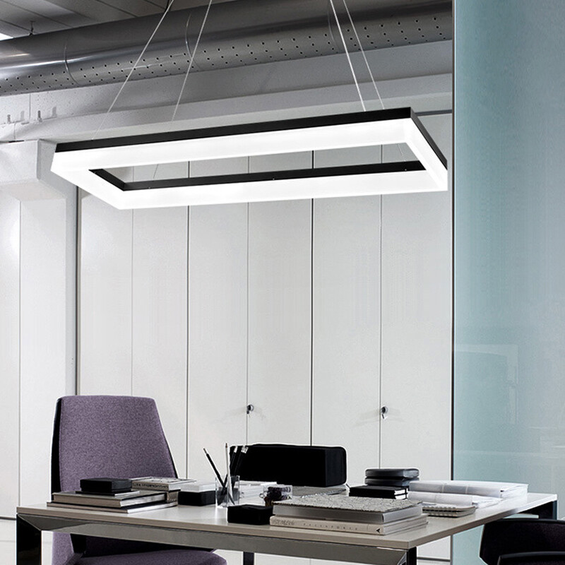 Modern Black Rectangular Chandelier