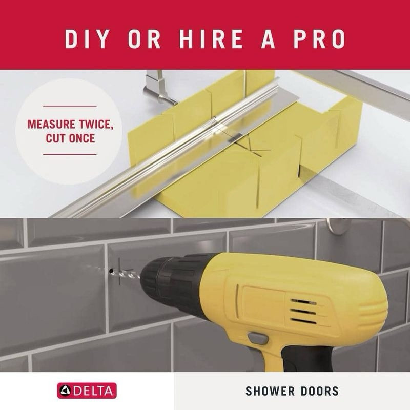 55-60 in. Contemporary Frameless Sliding Bathtub Track Assembly Kit in ...