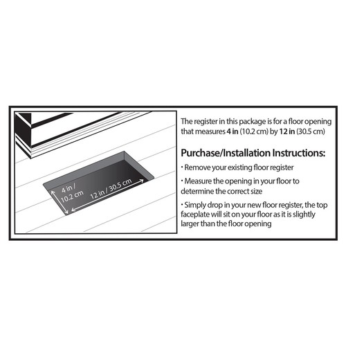DÃ©cor Grates PL412-BLK Louvered Plastic Floor Register 4X12 Inches ...