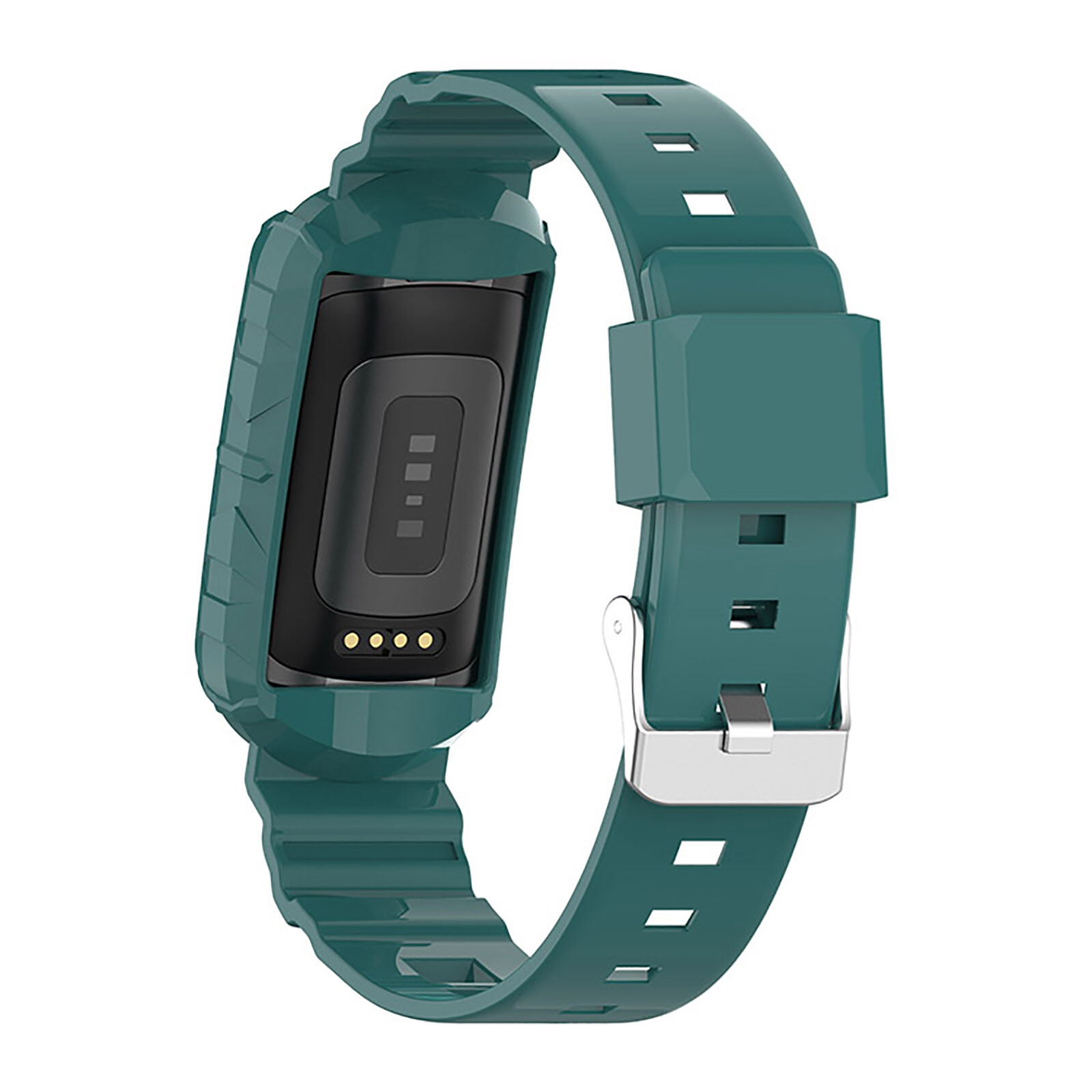 For Fitbit Charge 5/4/3/3SE Strap Silicone Watch Band Wrist Strap Metal ...