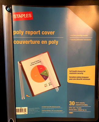 10 Pack Staples SWING SPINE REPORT COVER Clear Front/Black Back Letter ...