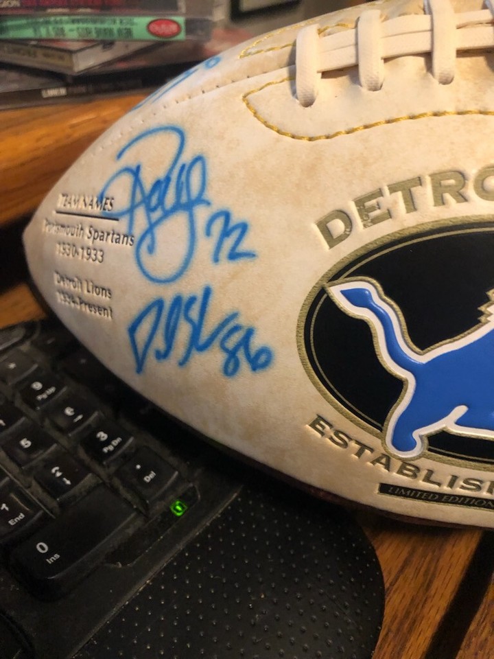 Rare Detroit Lions Signed Football Limited Edition 10,000 Issued W/11 ...