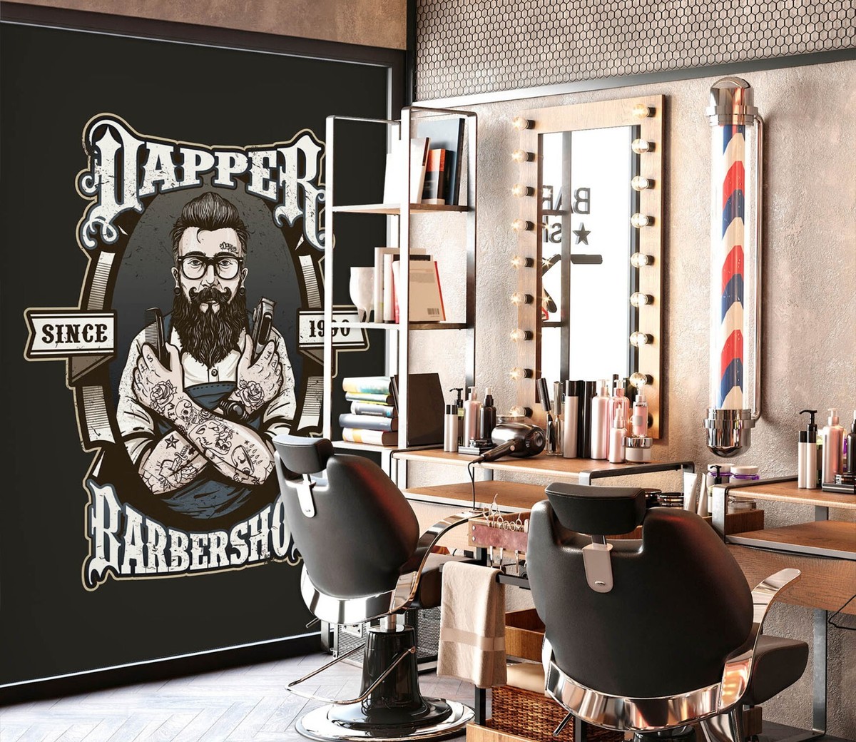 Small Barber Shop Interior Design Supremati Reimagines HD Cutz, With A