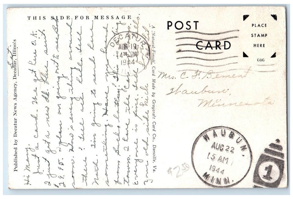 c1944 Aerial View The Soybean Capitol Of The World Decatur Illinois IL ...