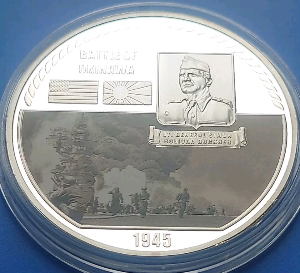 2010 WWII The Battle of Okinawa LT. General Simon B. Buckner Proof Coin ...