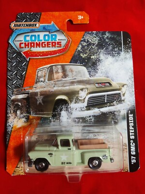 Military '57 GMC STEPSIDE truck☆green; tools in bed☆2017 MATCHBOX COLOR ...