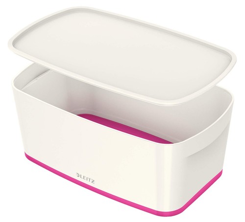 Leitz 5 Litre Storage Box with Lid, waterproof ABS, Pink Metallic ...