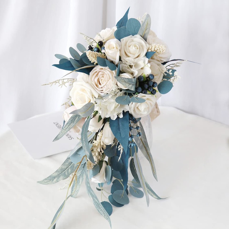 Rustic Artificial Flowers Bridal Bouquet, Silk Flower Wedding Bouquet ...