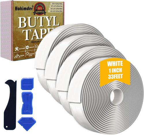 4 Pack Butyl Tape - 1 Inch X 33 Ft White Sealant Tape, RV & Roof Caulk ...