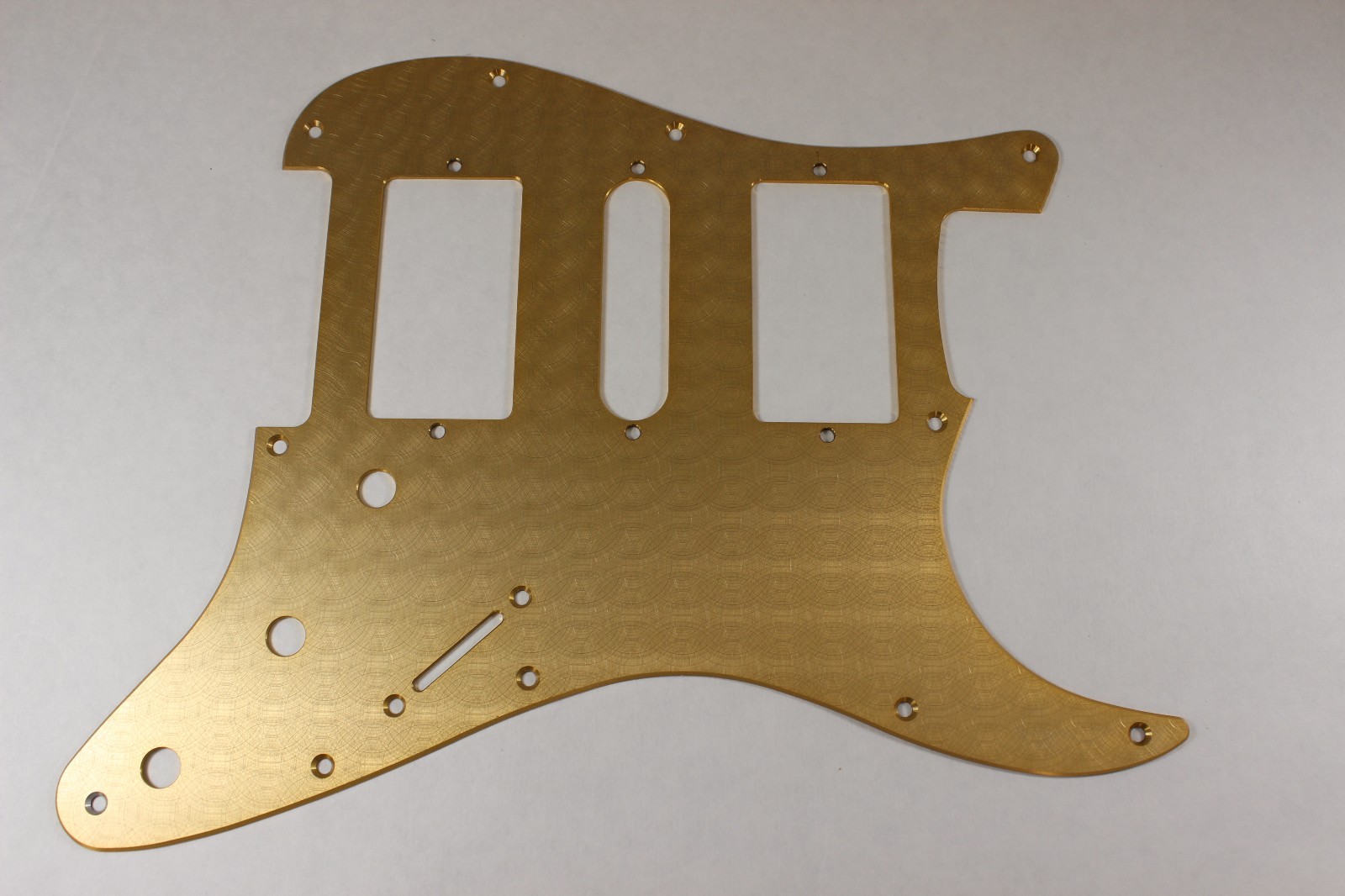 Engine Turned Gold Anodized Aluminum HSH Strat Pickguard for Fender ...