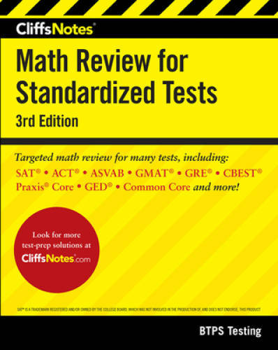 CliffsNotes Math Review for Standardized Tests 3rd Edition - Paperback ...