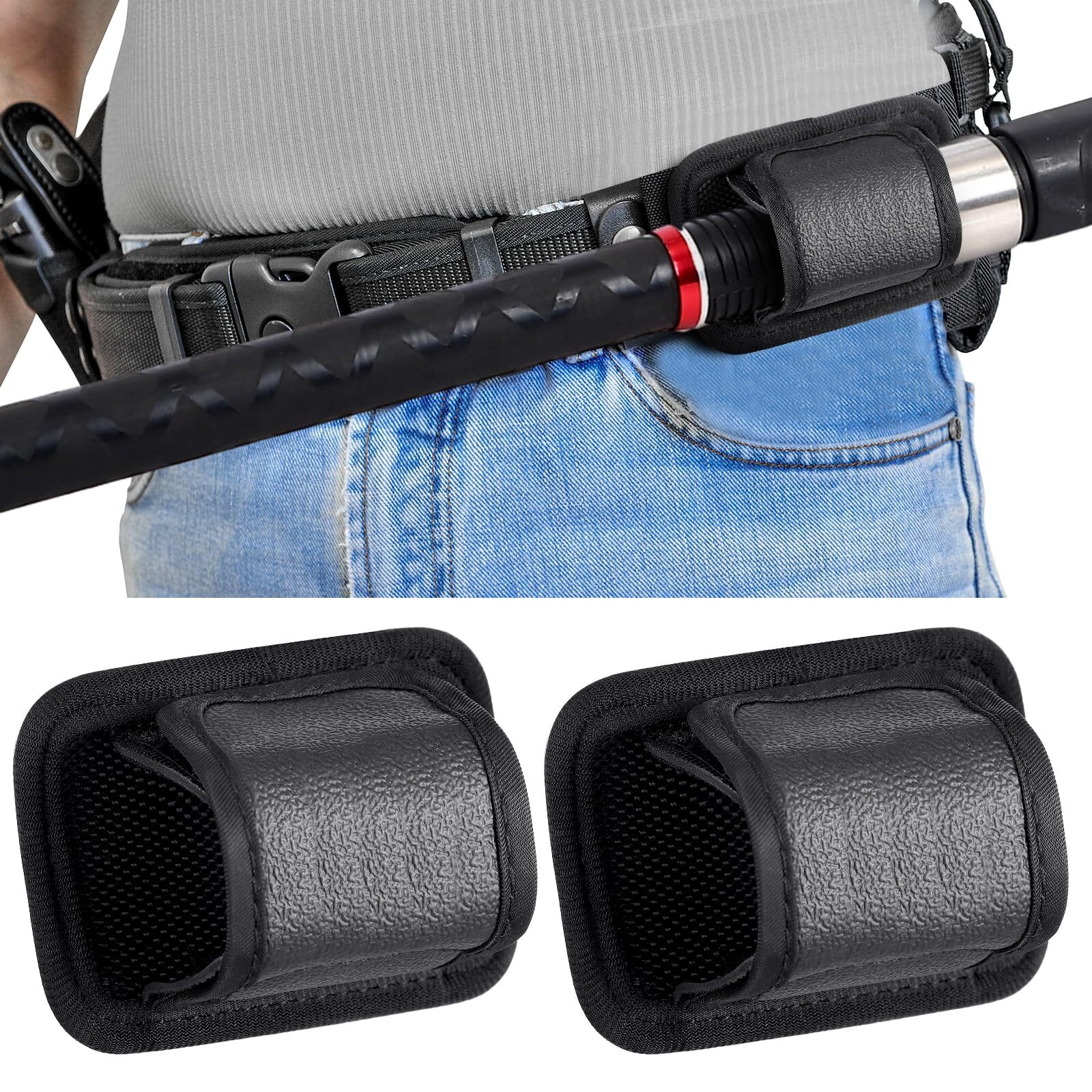 2 Pcs Fishing Rod Holder Fly Fishing Rod Holster Portable Fishing Belt ...