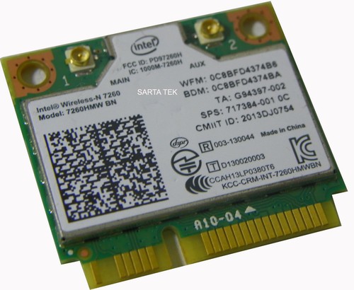 HP 717384-001 Intel Wireless-N 7260 (7260HMW BN) bgn Wi-Fi BT PCIe Half ...