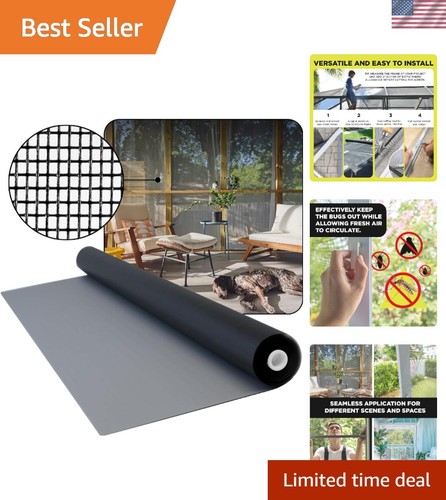 Tear-Resistant Charcoal Fiberglass Window Screen - 36x100 ft for ...