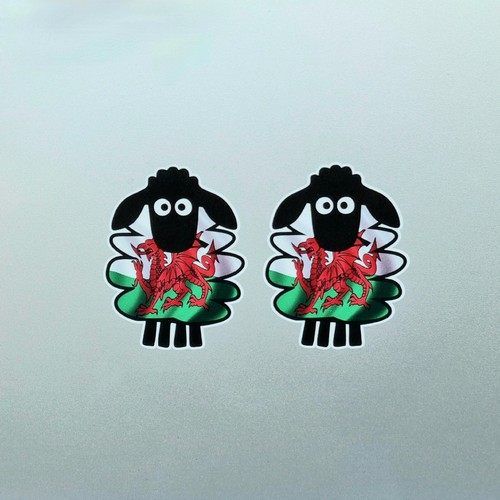 2x Wales Welsh Dragon Cymru Flag Sheep Lamb Vinyl Sticker Decal For Car ...