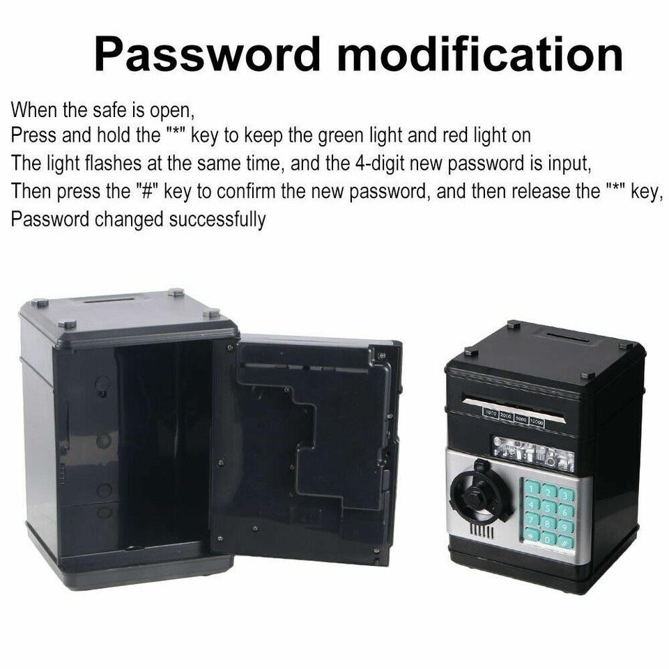 Electronic Piggy Bank ATM Password Money Box ATM Bank Safe Box Cash ...