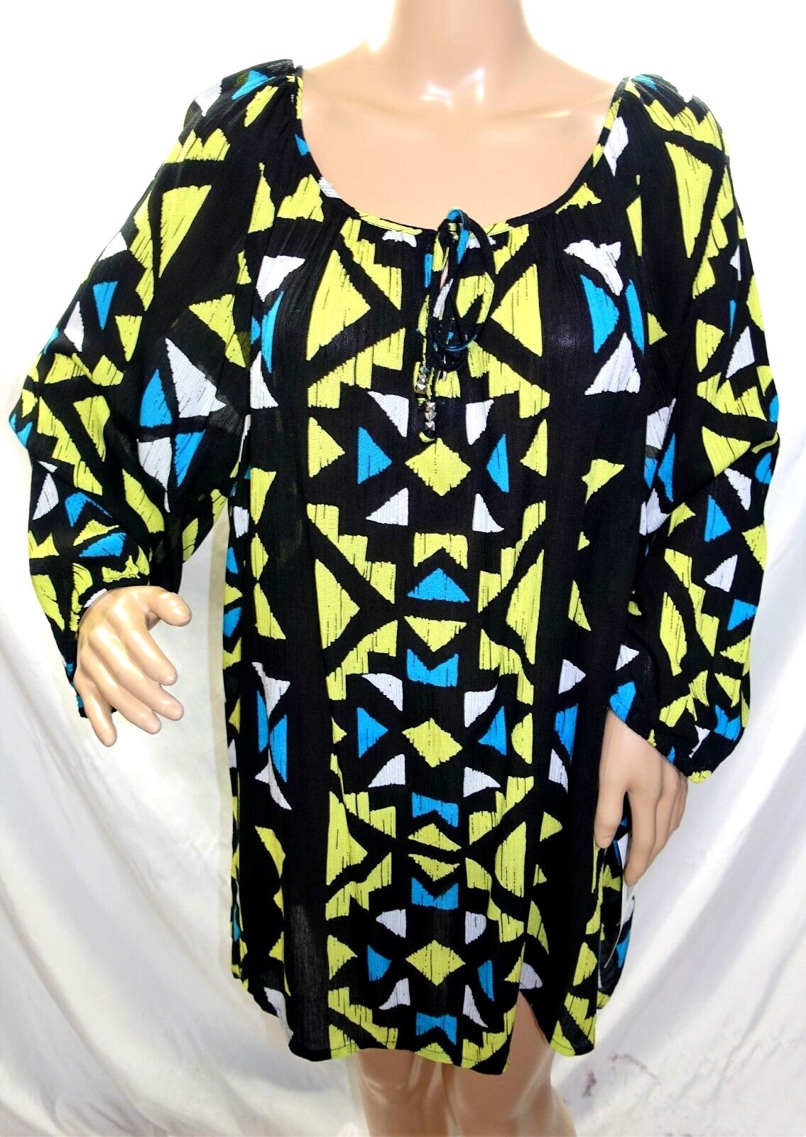 Ruby Rd. Women Plus 1x 2x 3x Green Teal Black Elegant Tunic Top Blouse ...