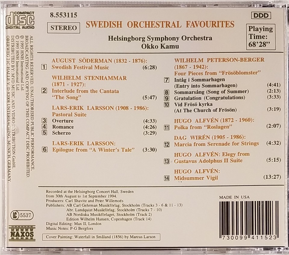 Swedish Orchestral Favourites (CD, Naxos) Helsingborg Symphony ...