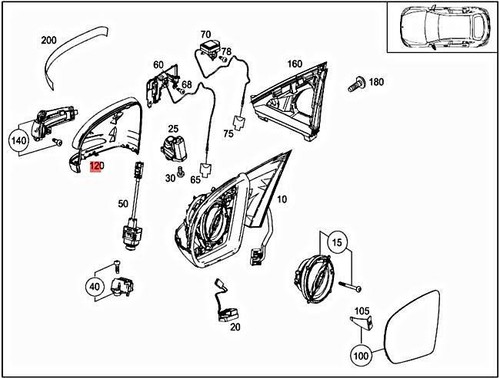 Genuine MERCEDES X222 A205 A217 C205 C217 C253 Mirror shell ...