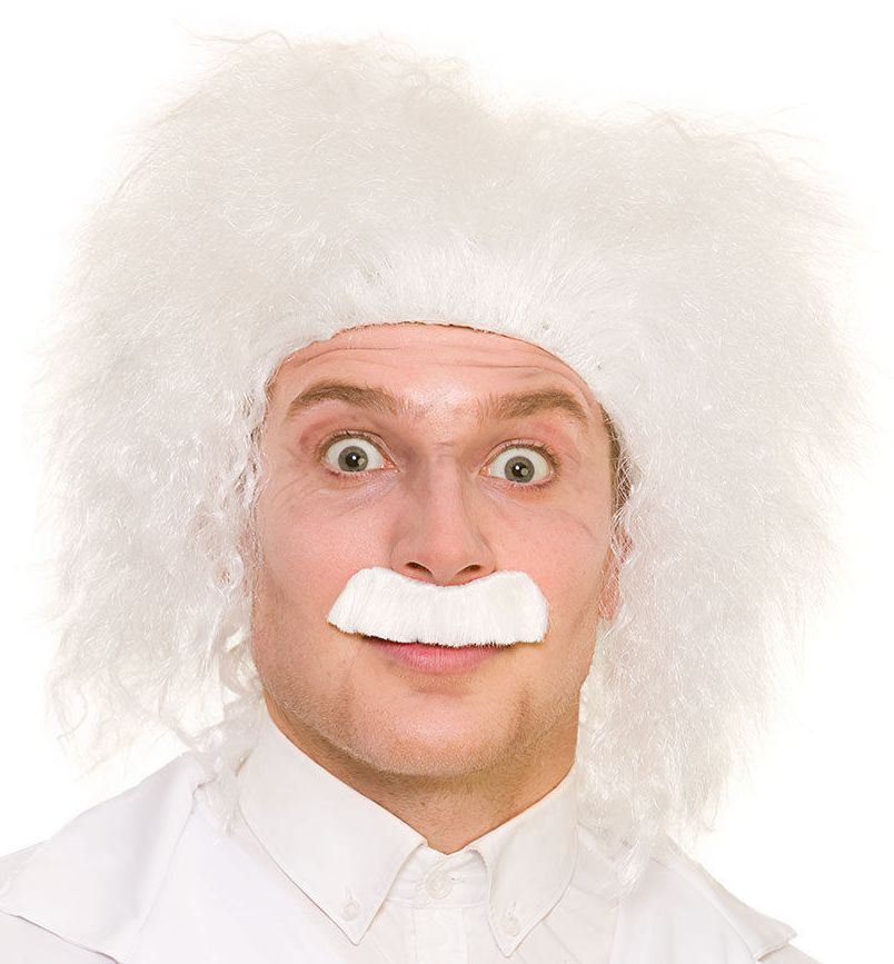 Adult CRAZY SCIENTIST Wig + Moustache Set Albert Einstein Professor ...