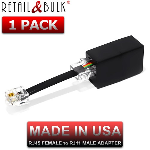 Phone Jack to Ethernet Adapter RJ45 Female to RJ11 Male for Landline ...