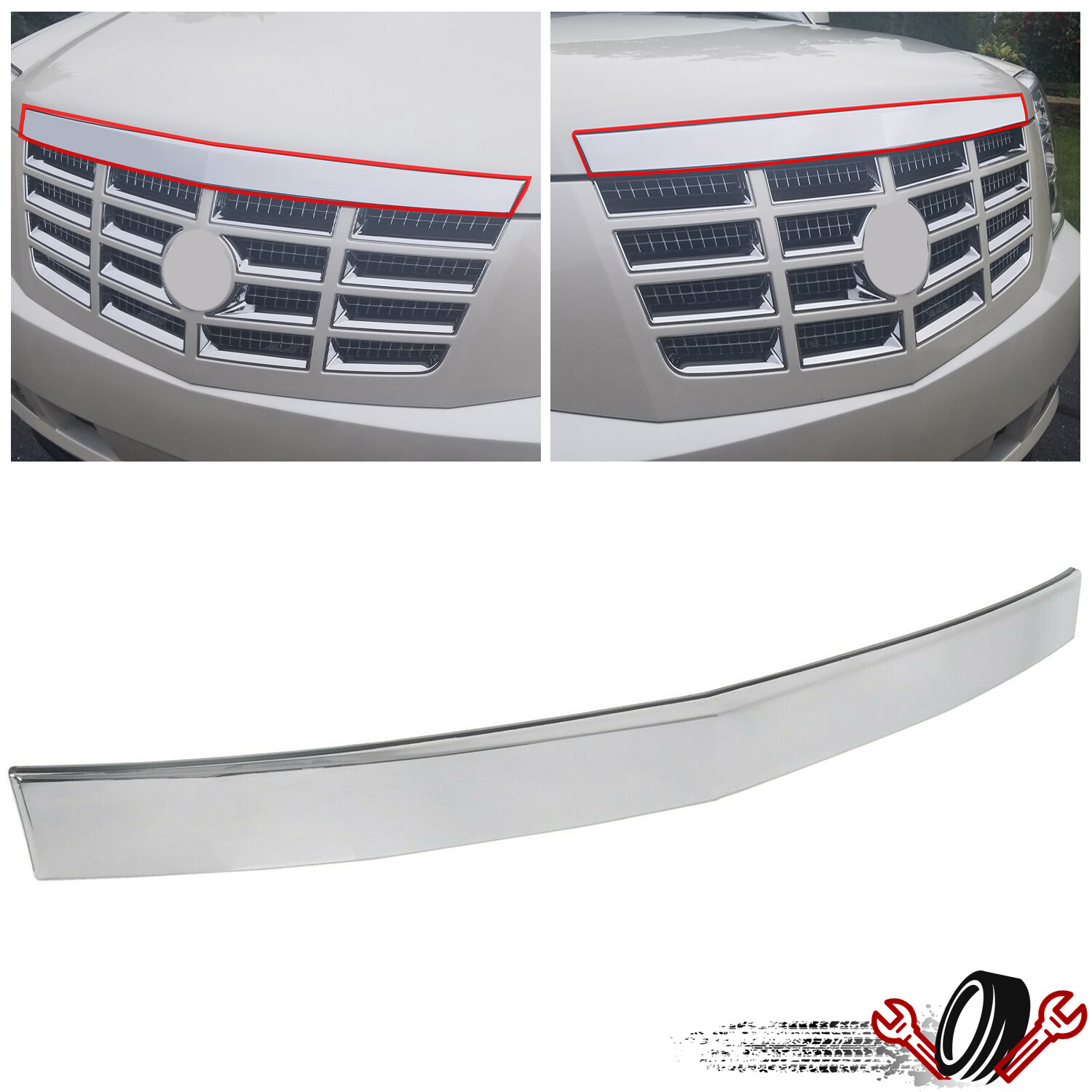 New Chrome Hood Molding Trim For Cadillac Escalade 2007-2014 #1235107 ...