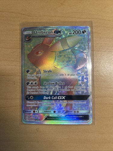 Umbreon GX 154/149 Pokemon Card Rainbow Secret Rare Sun & Moon Base Set ...