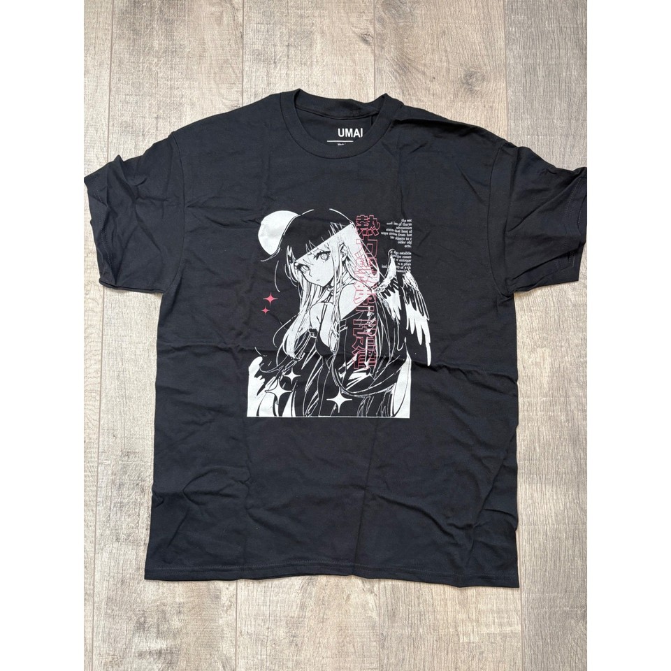 Umai Clothing Men's Black Entropy Angel Anime Girl Short Sleeve T-shirt ...