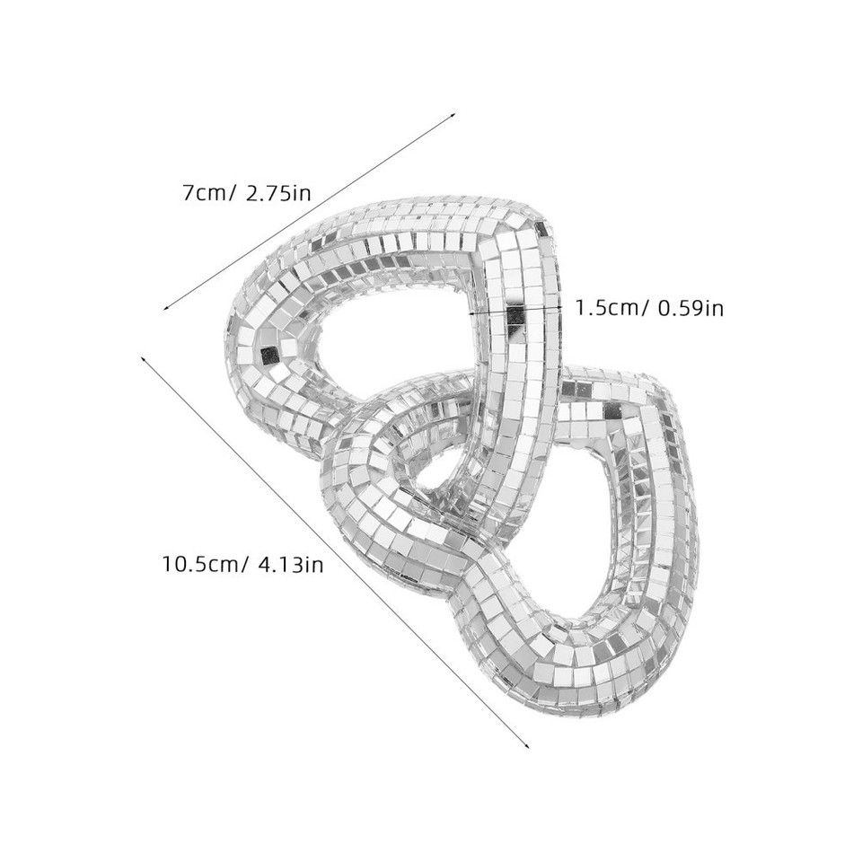 Hollow Heart Ornaments Connected Linked Table Sign Mirrors Ball for ...