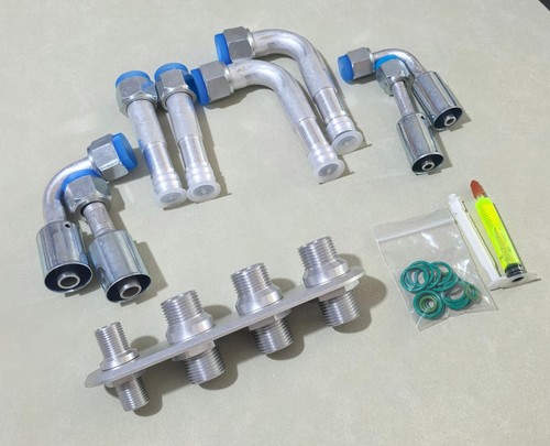A/C & Heater Hose Firewall Bulkhead & Fitting Kit 4 Port In-Line for ...