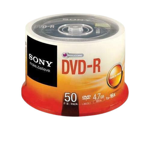 Sony DVD-R DVDR White Inkjet Hub Printable Media Disc - 50pcs ...