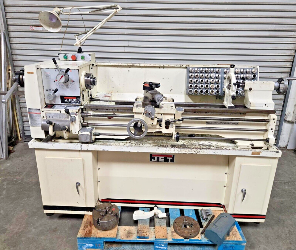 13 x 40 Jet GHB-1340 Geared Head Gap Lathe 5C Collet Closer Steady Rest ...