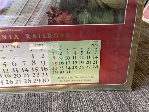 1951 Pennsylvania Railroad (PRR) Large Format Calendar Rare | eBay