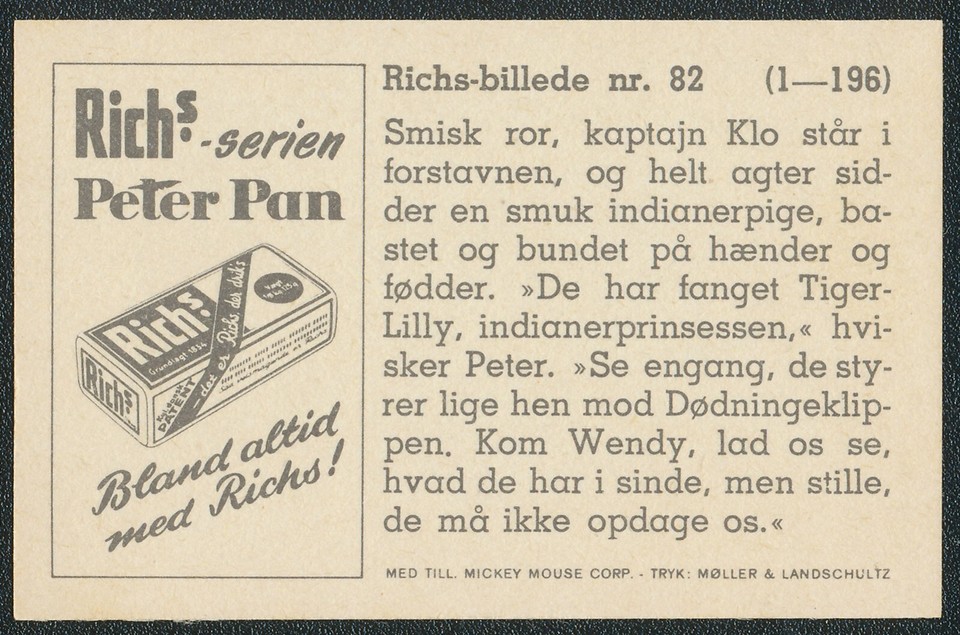 1953 RICH'S COFFEE WALT DISNEY PETER PAN DUTCH TRADING CARD #82 NM | eBay