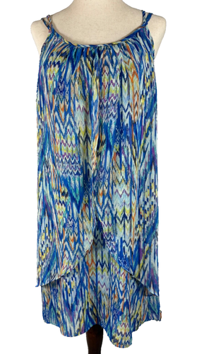 Bisou Bisou Michele Bonbot Dress Sz 6 Watercolor Abstract Summer Flowy ...