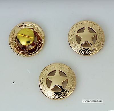 28mm Western Texas Star Conchos Solid Brass Leathercraft rivet stud ...