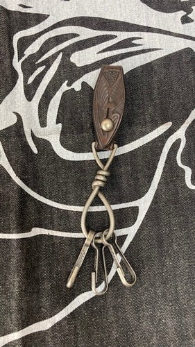 Double RL Handed-Studded Leather Corroded Brass Key Holder keyring | eBay