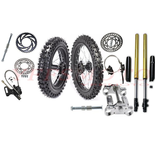 14'' & 12'' Wheel Rims Tire Front Fork Triple Tree Axle Disc Rotor for ...