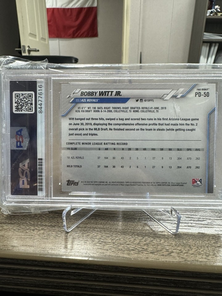 2020 Topps Pro Debut 1st RC Bobby Witt Jr. On Card Auto #PD50 PSA 10 | eBay